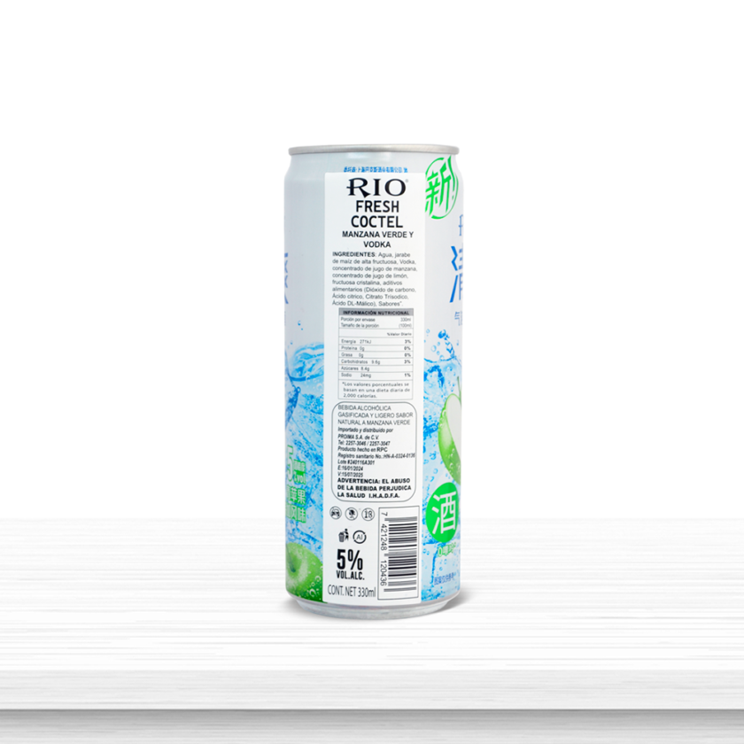 Bebida Manzana Verde y Vodka Rio 330ml - PROIMA
